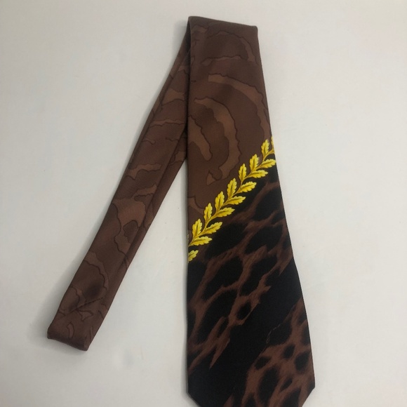 Versace | Accessories | Vintage Gianni Versace Animal Print Brown Gold ...